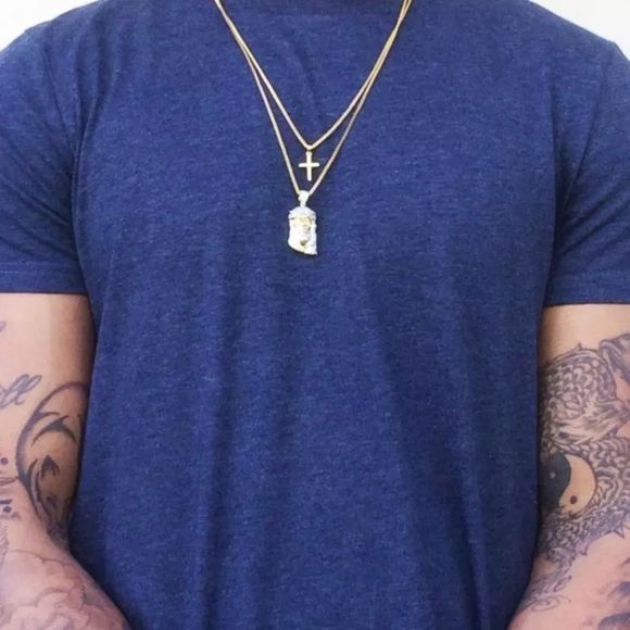 Accessories | Iceyjesus Cross Gold Combo Chains Set Brand New | Poshmark